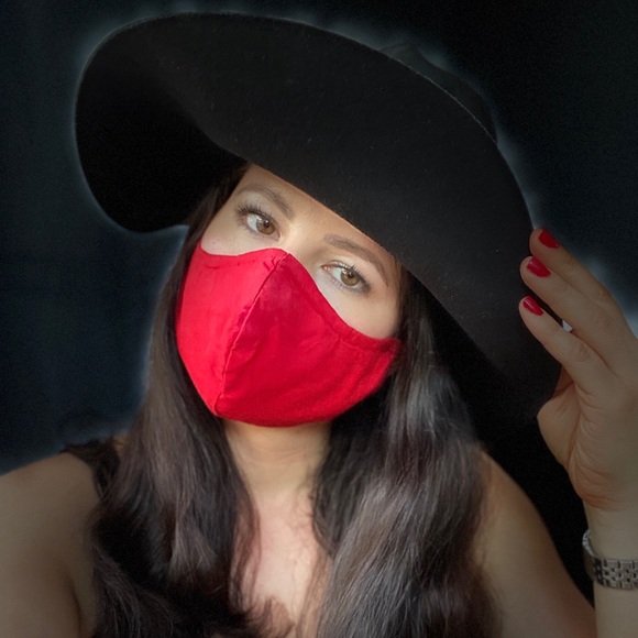 Accessories | Red Fabric Reusable Mask W Filter Pocket Nose | Poshmark